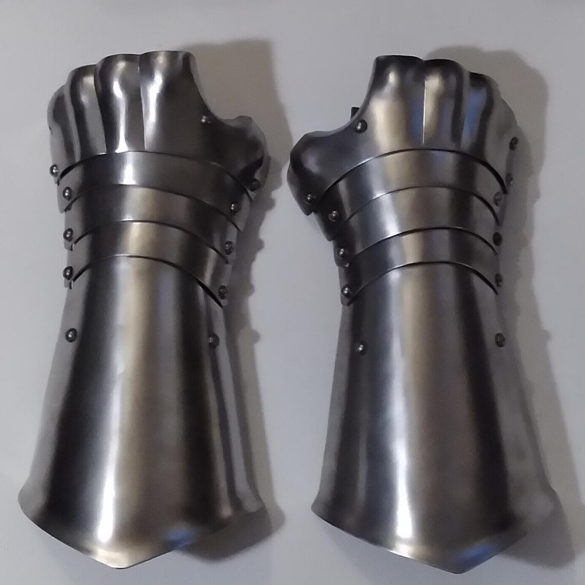 Long Cuff Demi Gauntlets 16ga 18ga Gauge Steel Armour Half Gaunt SCA ...