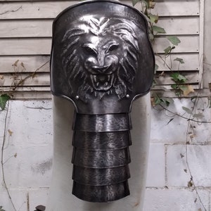 Hand Forged SCA Lion Head Shoulder Spaulder Pauldron Roman Gladiator ...