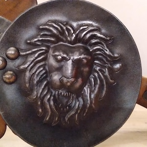 Reserved*****hand Forged 16GA Lion Head Embossed Tudor Rose Elbow Cops ...