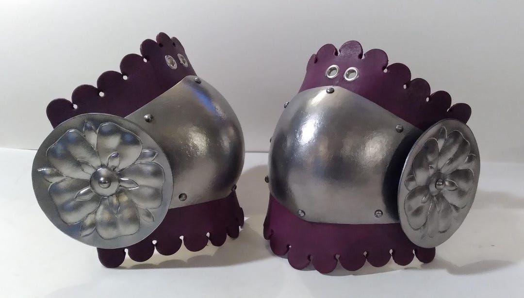 Reserved*****hand Forged 16GA Lion Head Embossed Tudor Rose Elbow Cops ...