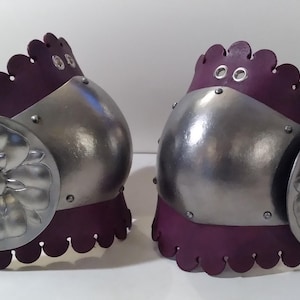 Reserved*****hand Forged 16GA Lion Head Embossed Tudor Rose Elbow Cops ...