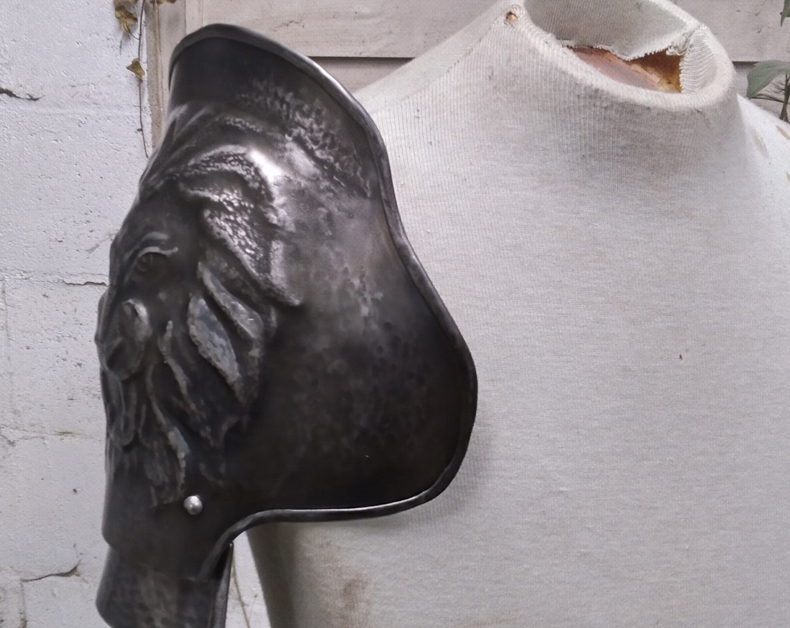 Hand Forged SCA Lion Head Shoulder Spaulder Pauldron Roman - Etsy