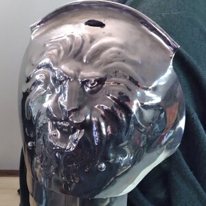 Hand Forged SCA Lion Head Shoulder Spaulder Pauldron Roman Gladiator ...