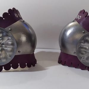 Reserved*****hand Forged 16GA Lion Head Embossed Tudor Rose Elbow Cops ...