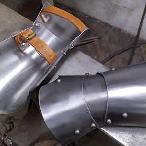 SCA Long Cuff Demi Gauntlets 16ga 18ga Gauge Armour Half Gaunt Armor ...