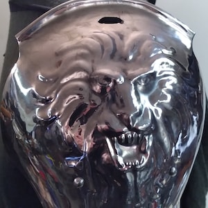 Hand Forged SCA Lion Head Shoulder Spaulder Pauldron Roman Gladiator ...