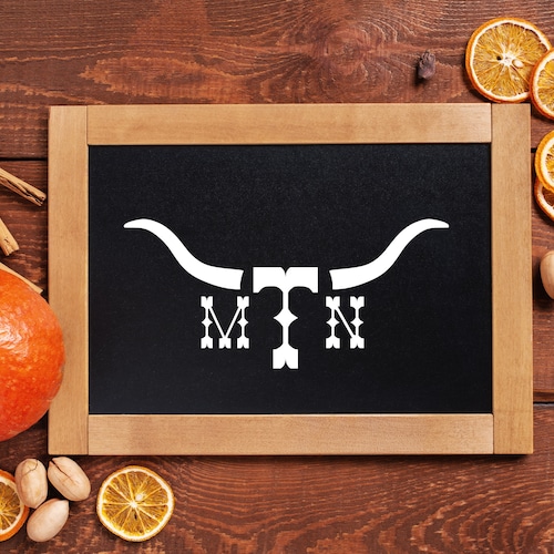 Longhorn Western Monogram Decal Monogram Vinyl Sticker - Etsy