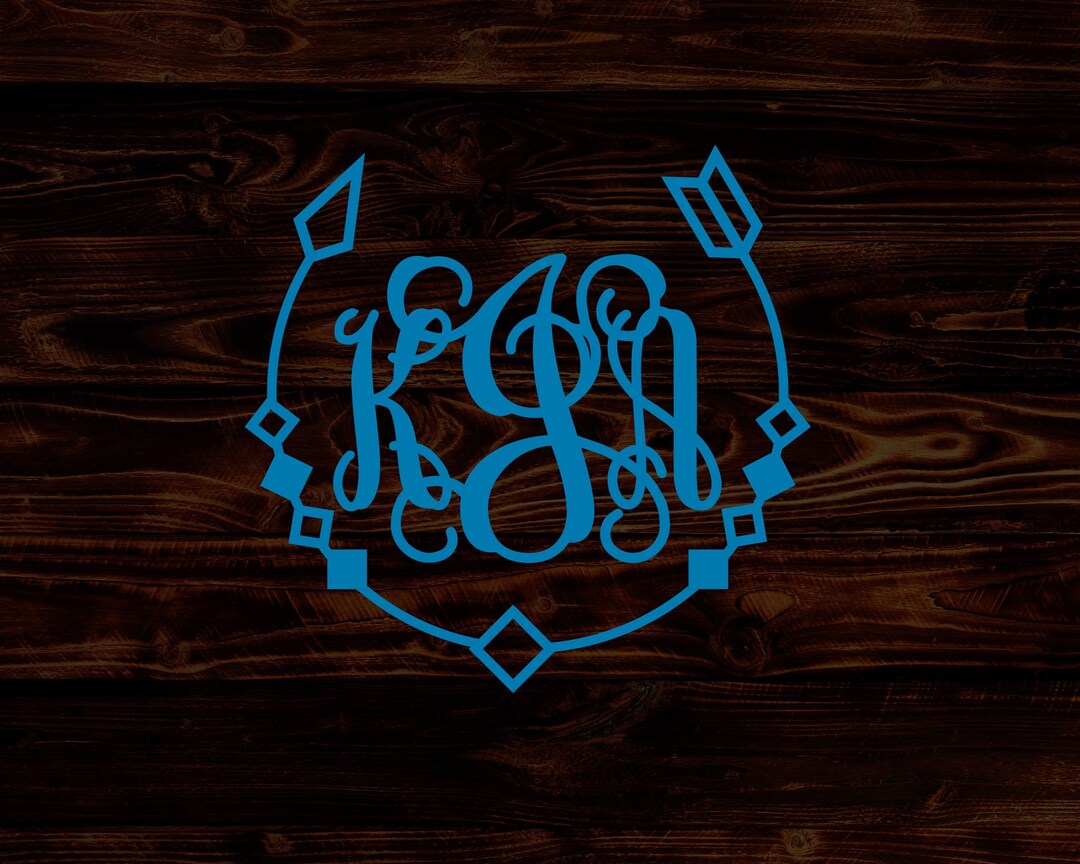 Jeweled Arrow Vine Monogram Decal: Custom Vinyl Sticker - Etsy