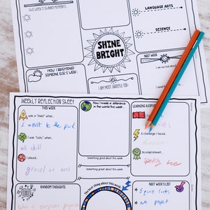 Weekly Learning Reflection Sheets - Weekly Exit Tickets - Mindfulness ...