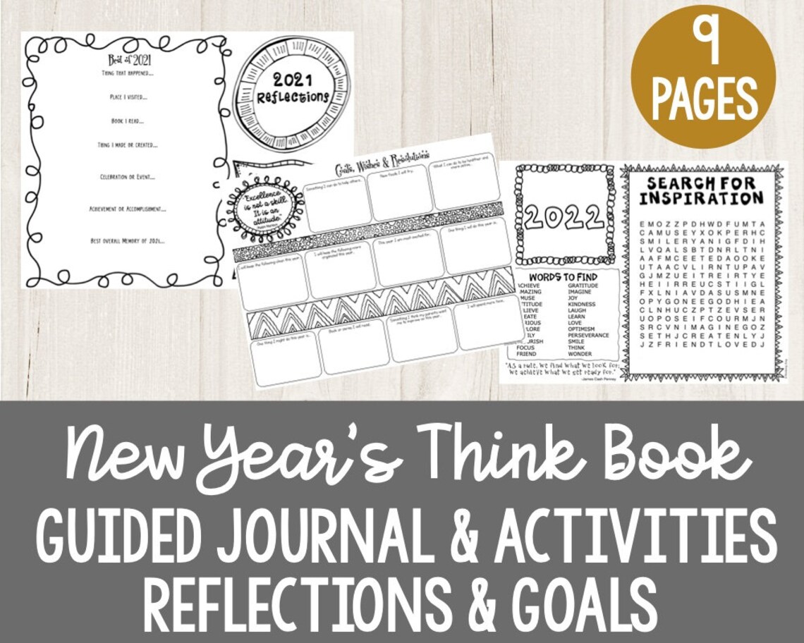 Printable New Year's Journal for Kids Guided Activity - Etsy