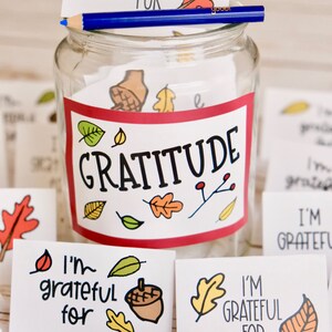 Fall Gratitude Jar Craft: Thanksgiving Family Activity (digital ...