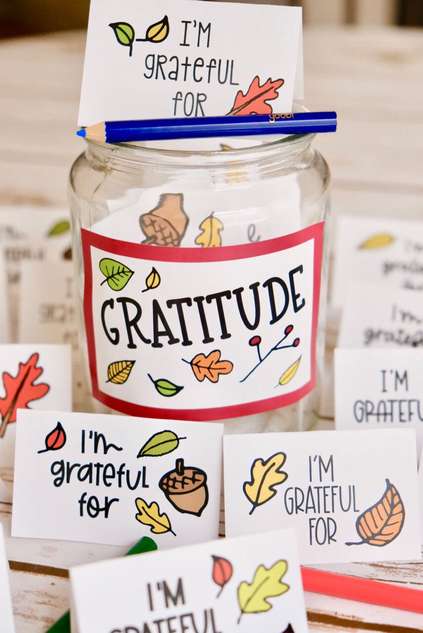 Fall Gratitude Jar Craft: Thanksgiving Family Activity (digital ...