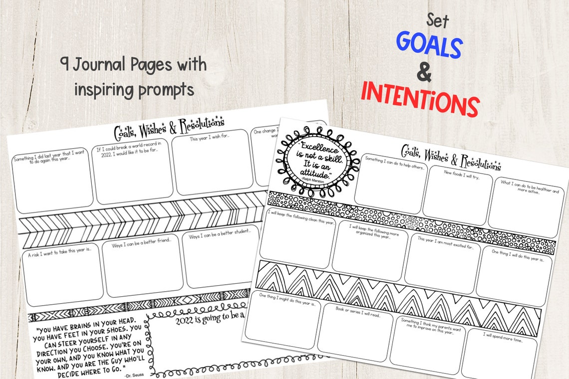 Printable New Year's Journal for Kids Guided Activity - Etsy