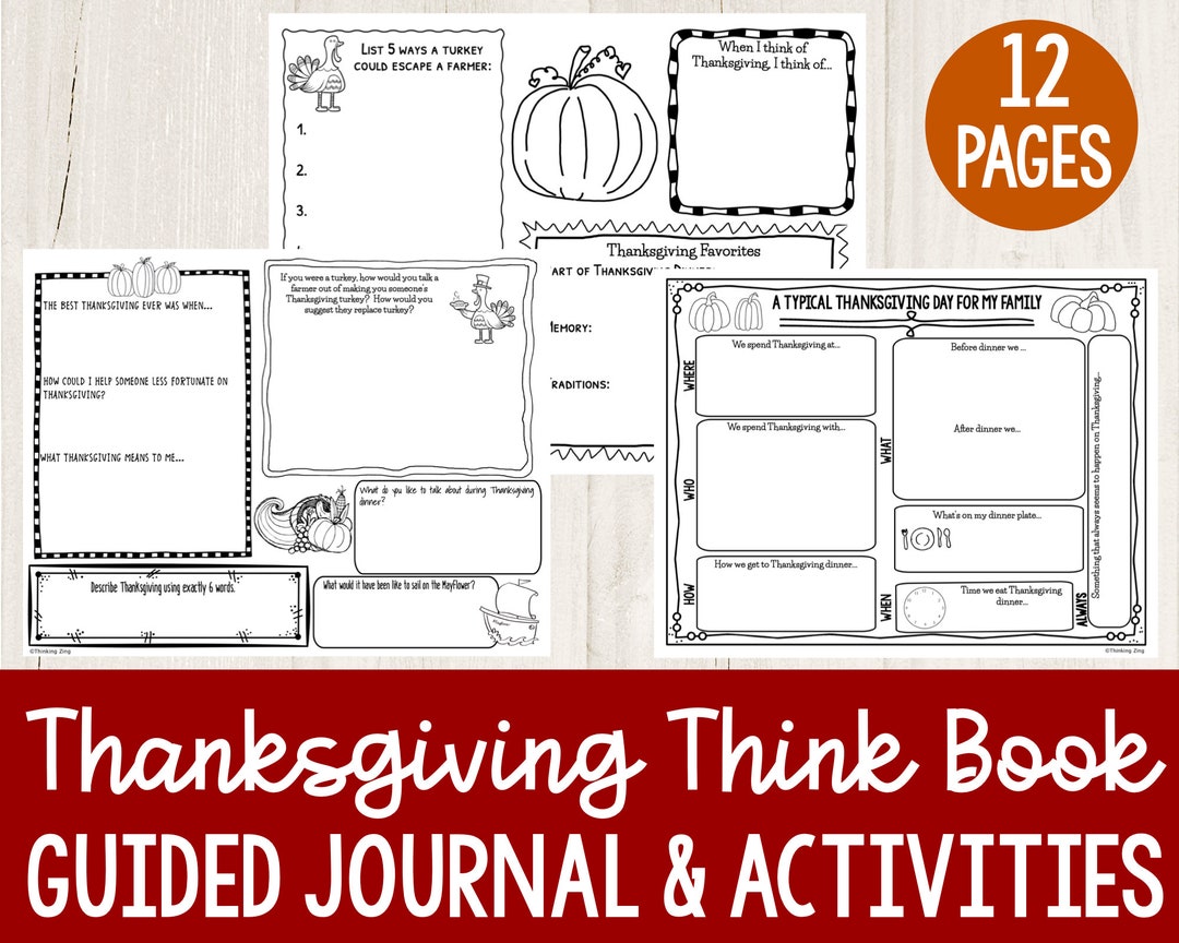 Thanksgiving Journal for Kids Printable Activity Pages for Inspiring ...