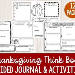 Thanksgiving Journal for Kids Printable Activity Pages for Inspiring ...