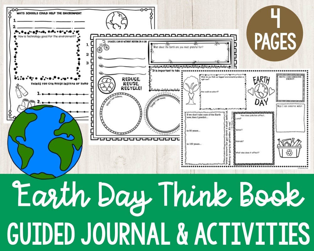 Printable Earth Day Journal for Kids: Creative Activity Pages (digital ...