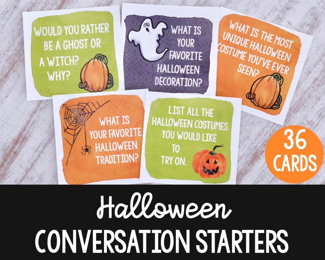 Halloween Conversation Starters Printable Party Activity - Etsy