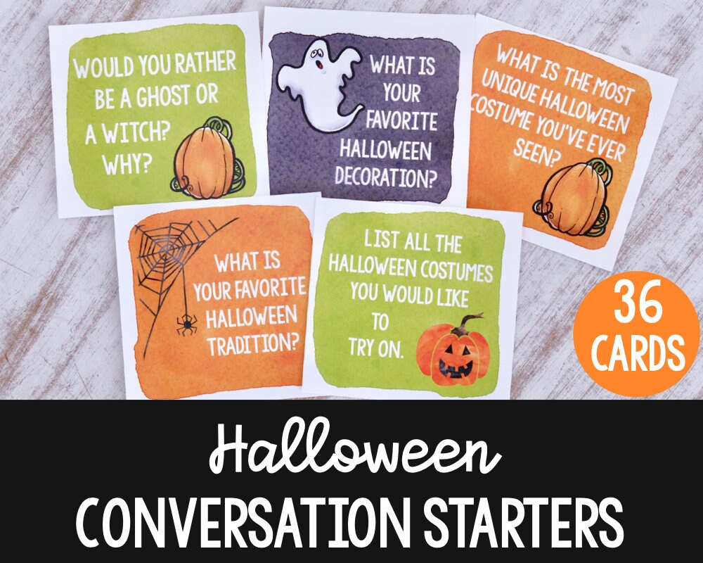 Halloween Conversation Starters Printable Party Activity - Etsy