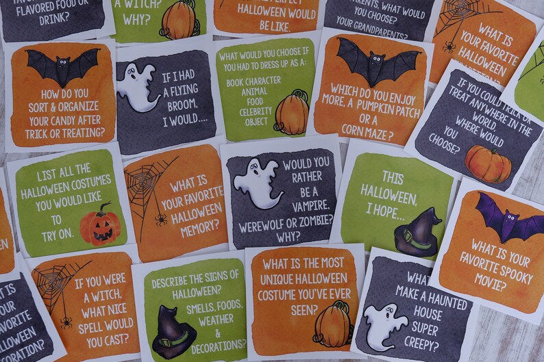 Halloween Conversation Starters Printable Party Activity - Etsy