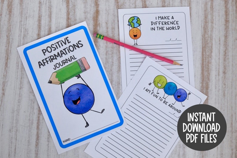 Affirmation Journal for Kids, Mindfulness and Positivity Affirmations ...