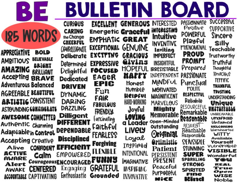 Inspirational 'be' Bulletin Board Kit: Classroom Decor (PDF) - Etsy