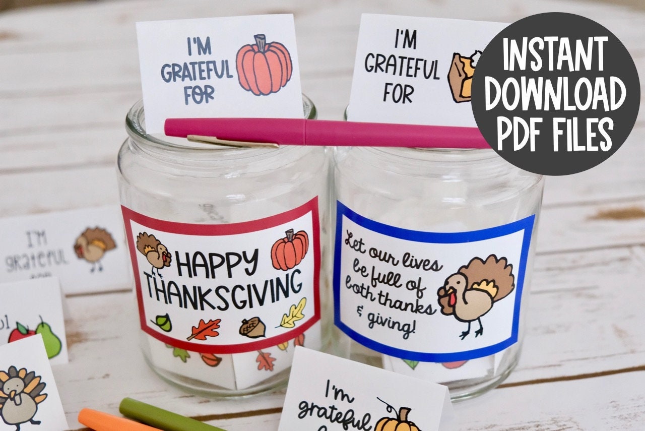 Thanksgiving Family Gratitude Jar - a Printable Make Your Own Jar ...