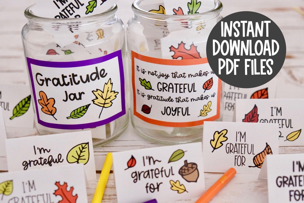 Fall Gratitude Jar Craft: Thanksgiving Family Activity (digital ...