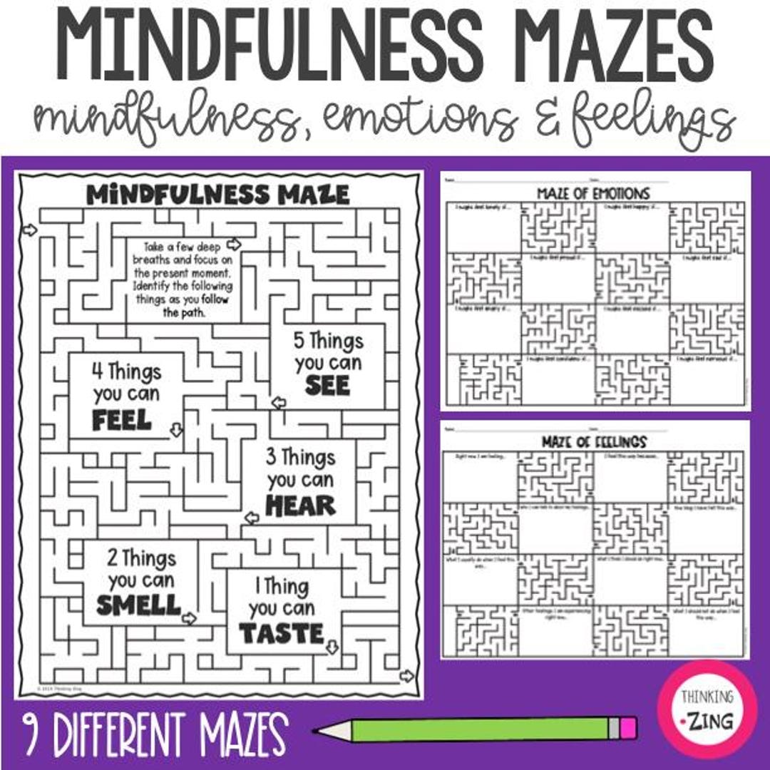 Mindfulness Mazes: Emotions & Feelings Activity (digital Download) - Etsy
