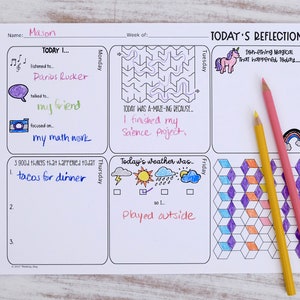 Guided Journal Pages for Kids - Student Reflections - Journal Prompts ...