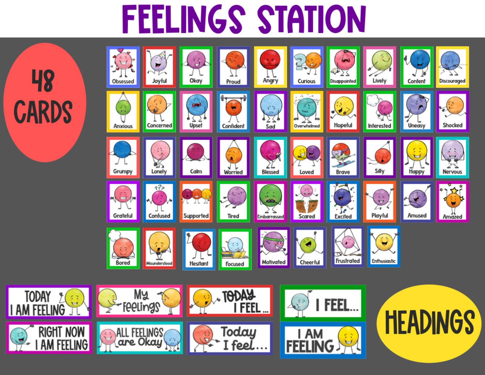 Feelings Station SEL Activity Decor Counselor Office Bulletin Board ...
