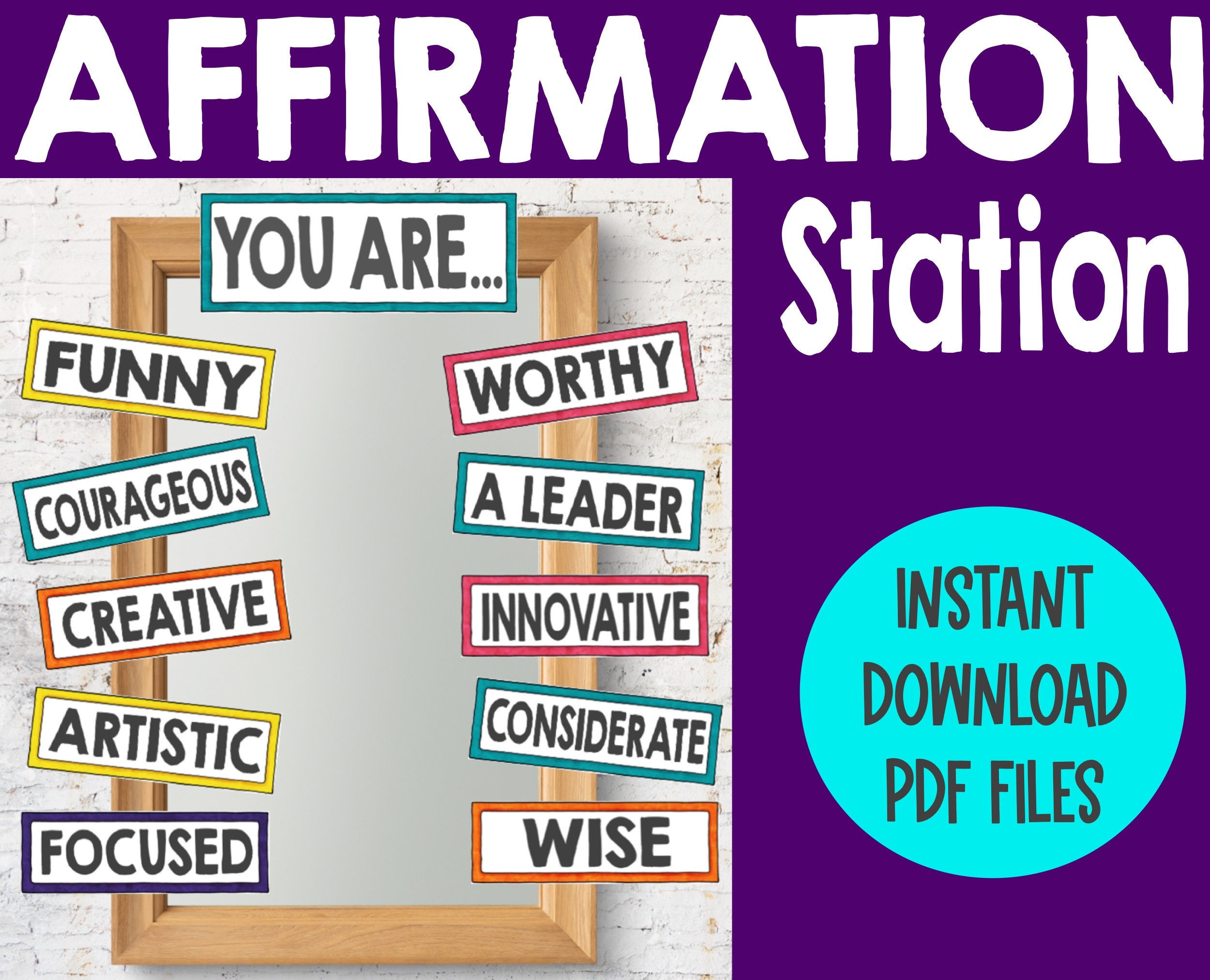 Affirmation Station Mirror: Classroom Decor, Positive Student Messages ...