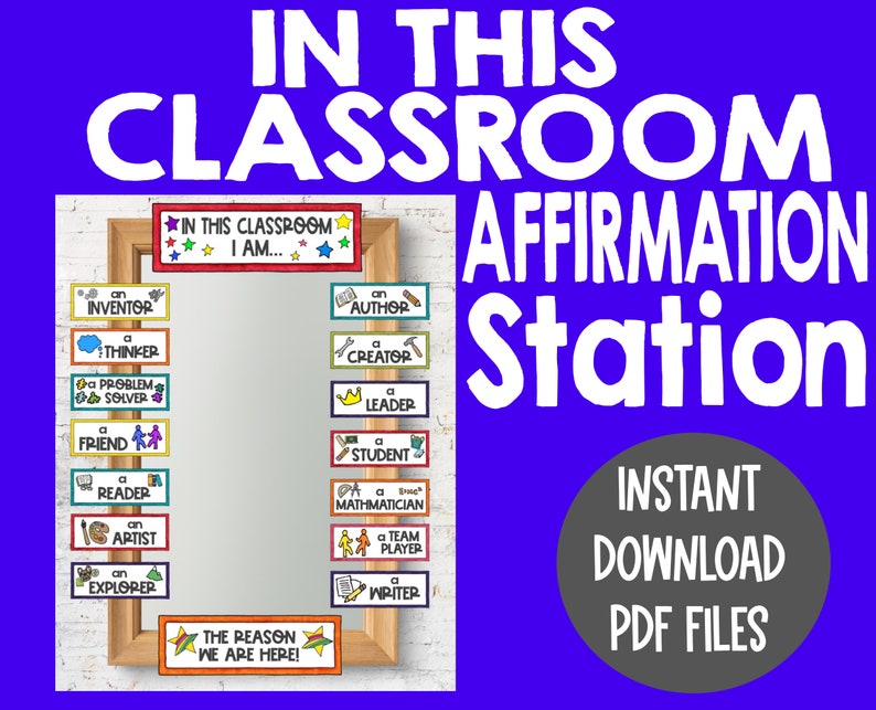 In This Classroom Student Affirmation Mirror Station: Bulletin Board ...