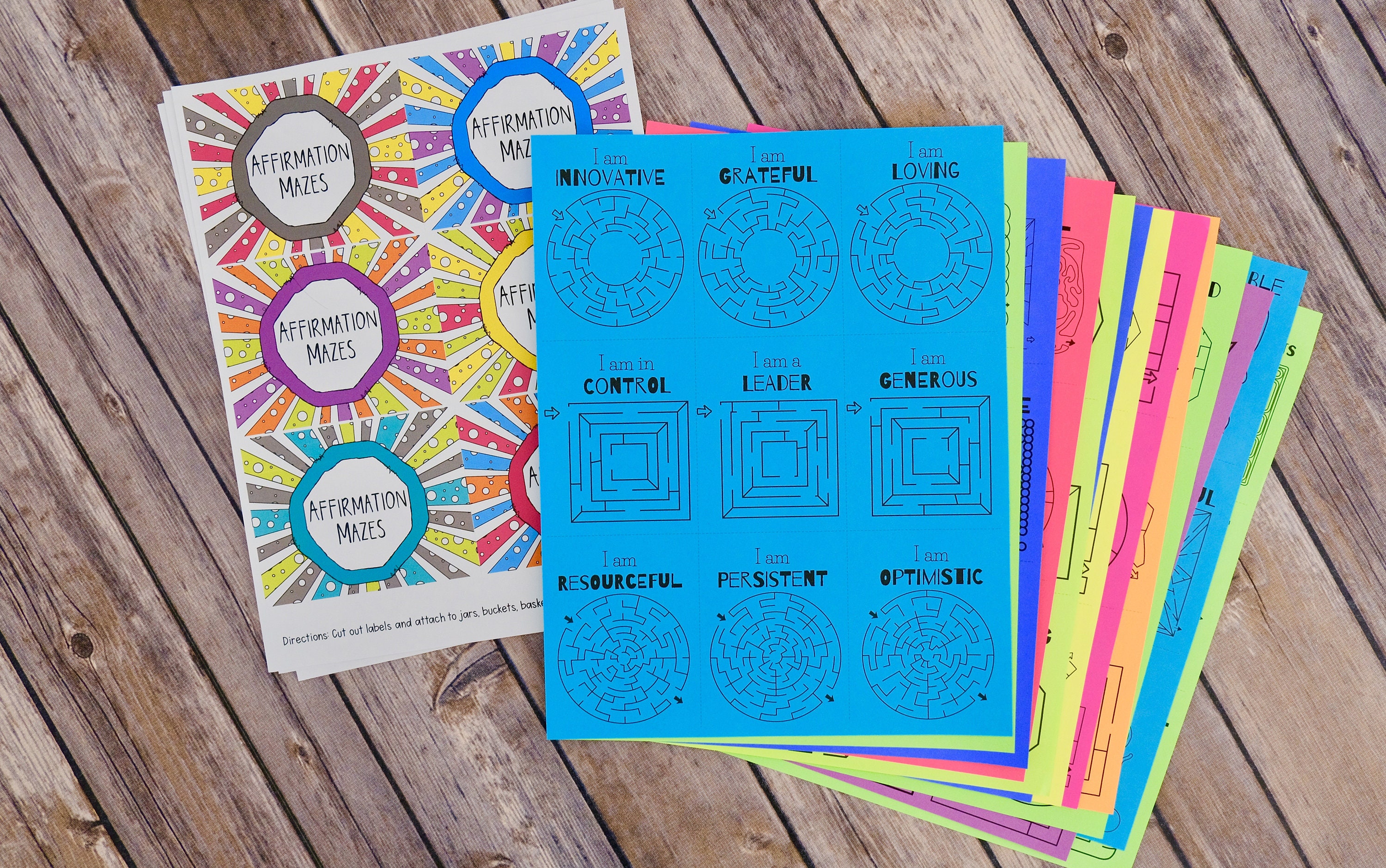 Affirmation Maze Cards, Kids Mazes, Maze Puzzles, Inspirational ...