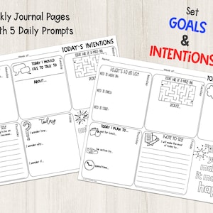 Weekly Student Journal: Daily Intentions Workbook (digital Download) - Etsy
