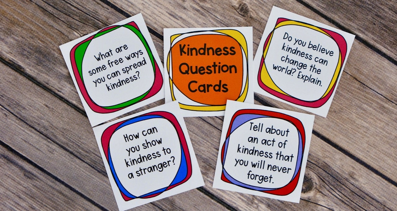 Kindness Conversation Starter Cards: 82 Printable Questions (PDF) - Etsy