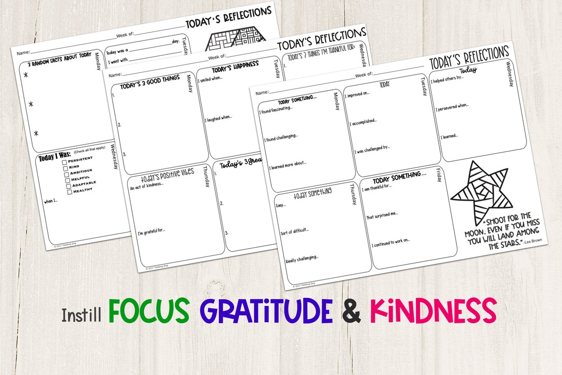 Guided Journal Pages for Kids Student Reflections Journal Prompts for ...