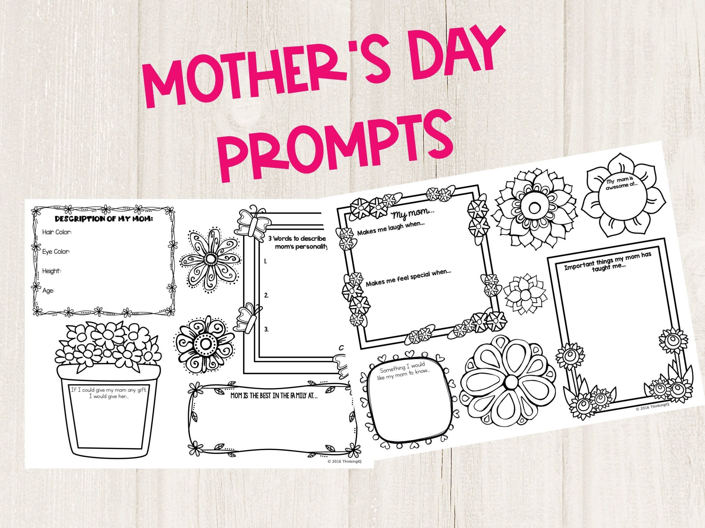 Mother's Day Reflection Journal, Activity Pack for Mother's Day ...