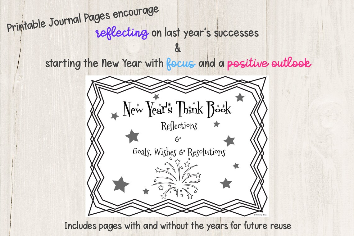 Printable New Year's Journal for Kids Guided Activity Pages for ...