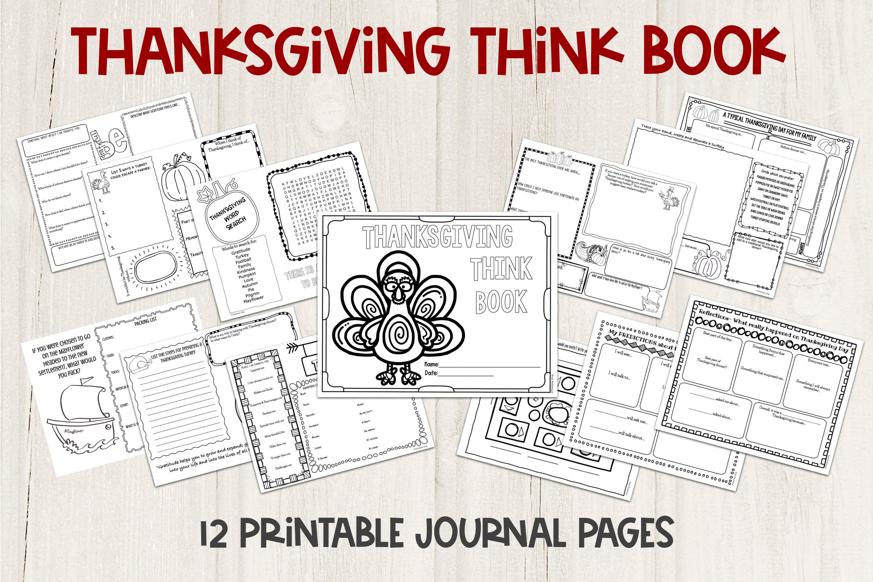 Thanksgiving Journal for Kids Printable Activity Pages for Inspiring ...