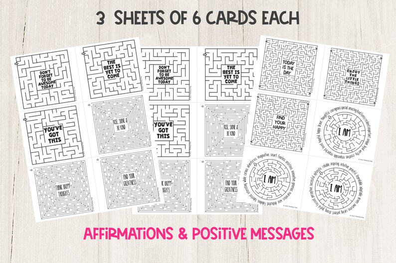 Positivity Mazes: Inspirational Activity for Kids (digital Download) - Etsy