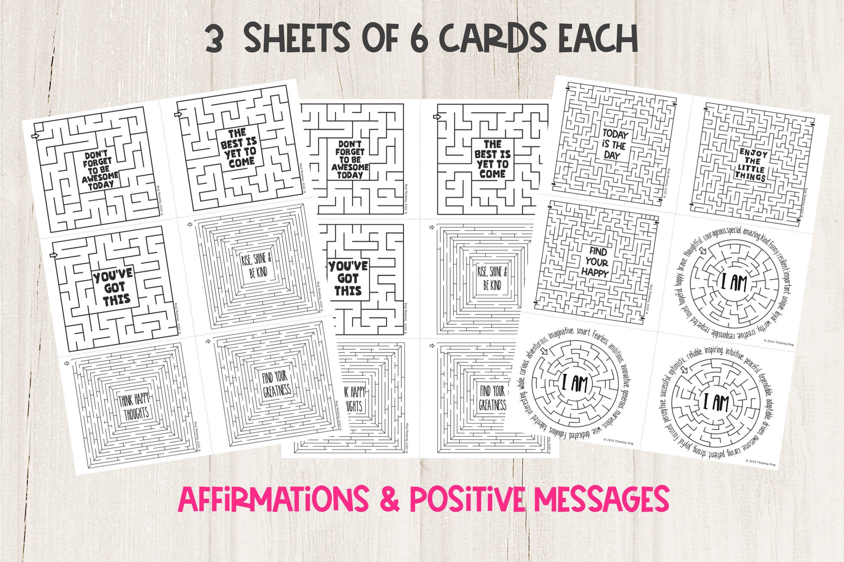 Positivity Mazes: Inspirational Activity for Kids (digital Download) - Etsy
