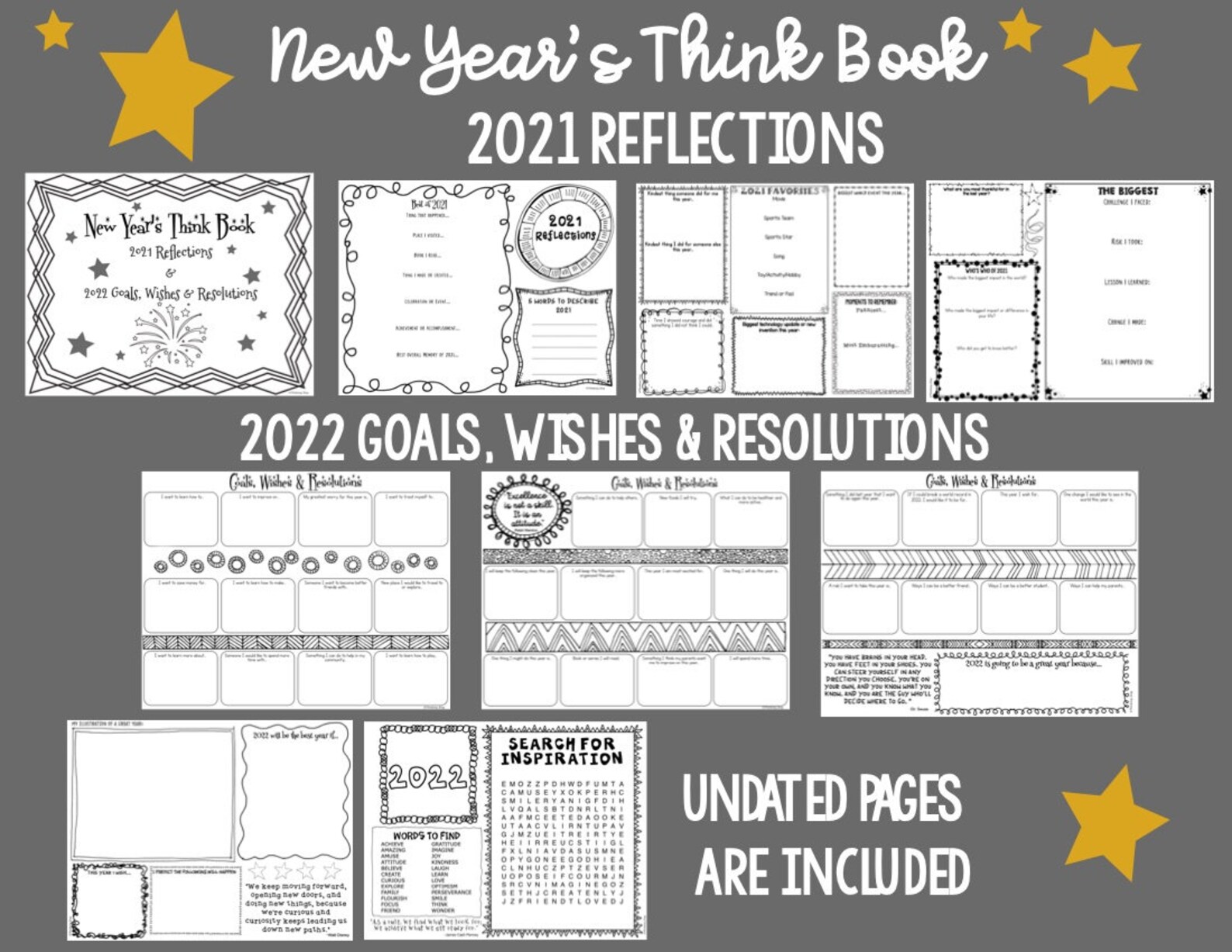 Printable New Year's Journal for Kids Guided Activity - Etsy