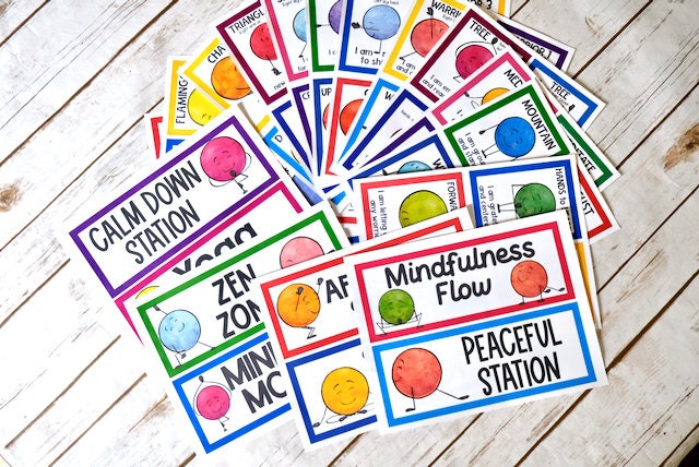 Kids Yoga Affirmation Station Calm Down Station | Mindfulness Kids ...