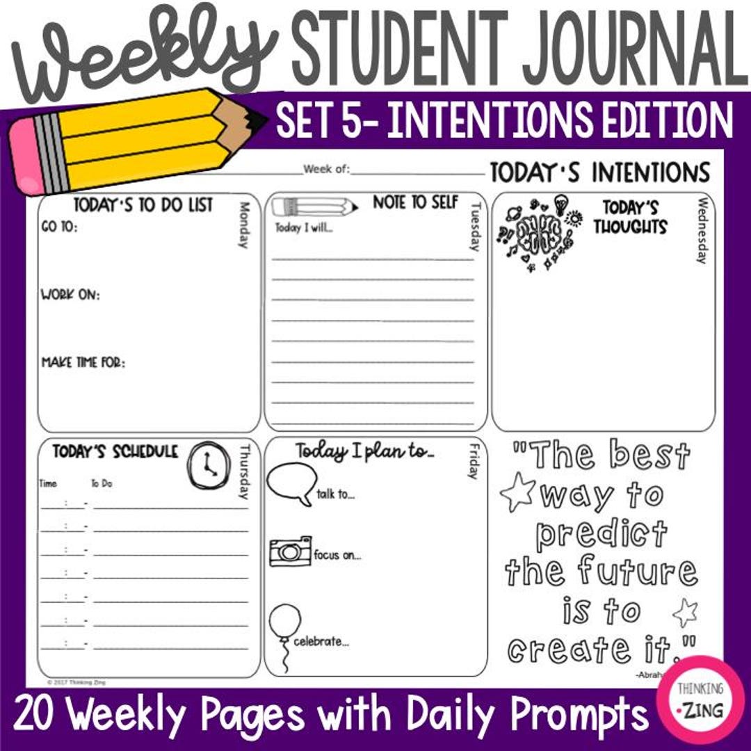 Reflection Journal, Daily Intentions, Mindfulness Journal, Kids ...