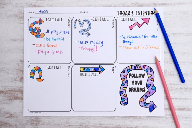 Reflection Journal, Daily Intentions, Mindfulness Journal, Kids ...