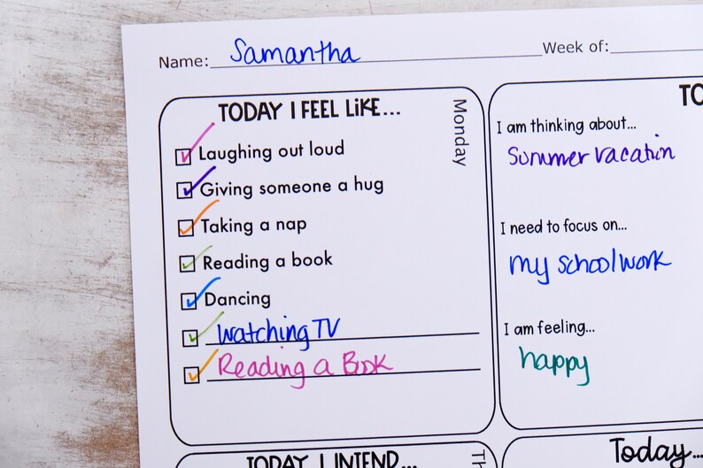 Reflection Journal, Daily Intentions, Mindfulness Journal, Kids ...