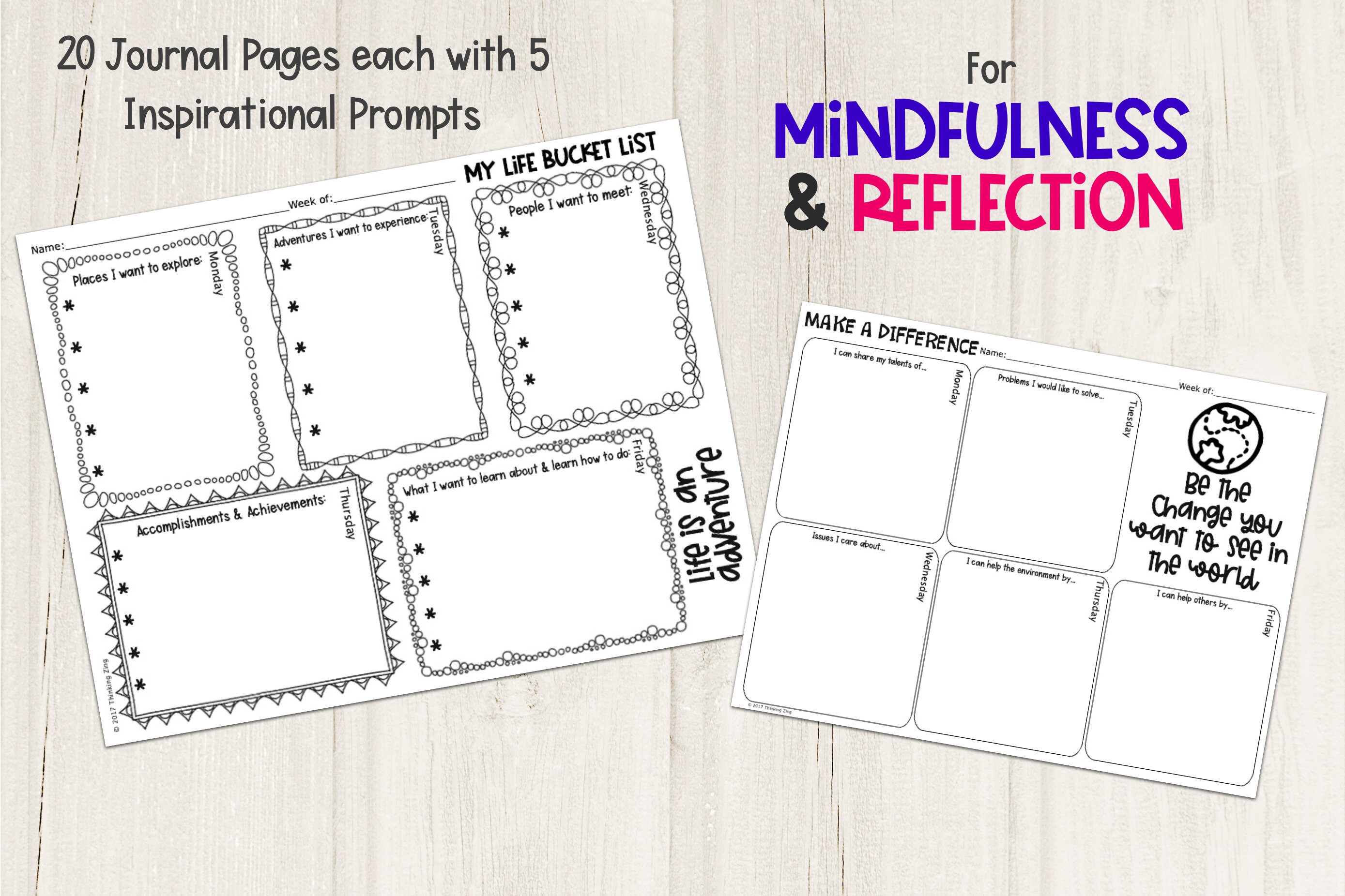 Printable Daily Guided Journal Pages for Kids SET 1 Journal Prompts for ...