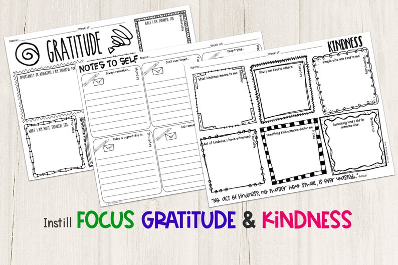 Printable Daily Guided Journal Pages for Kids SET 1 Journal Prompts for ...