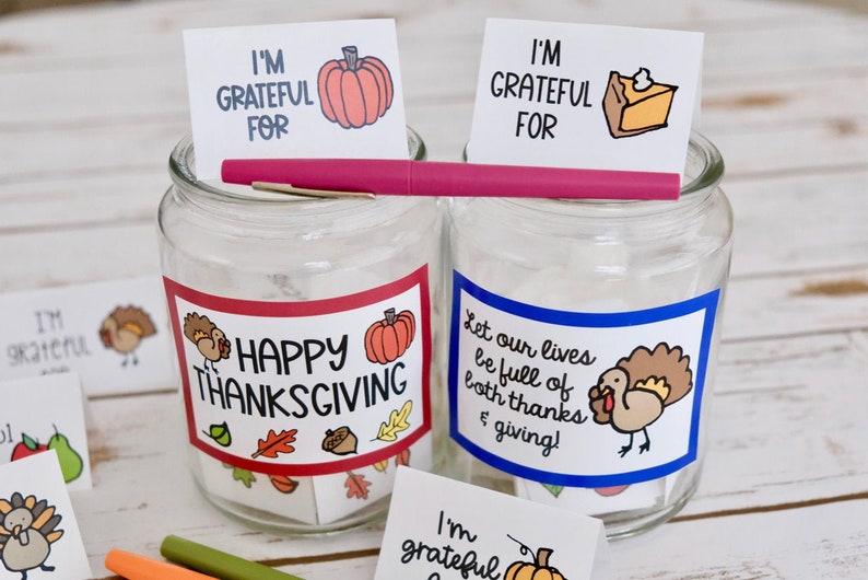 Thanksgiving Family Gratitude Jar a Printable Make Your Own | Etsy