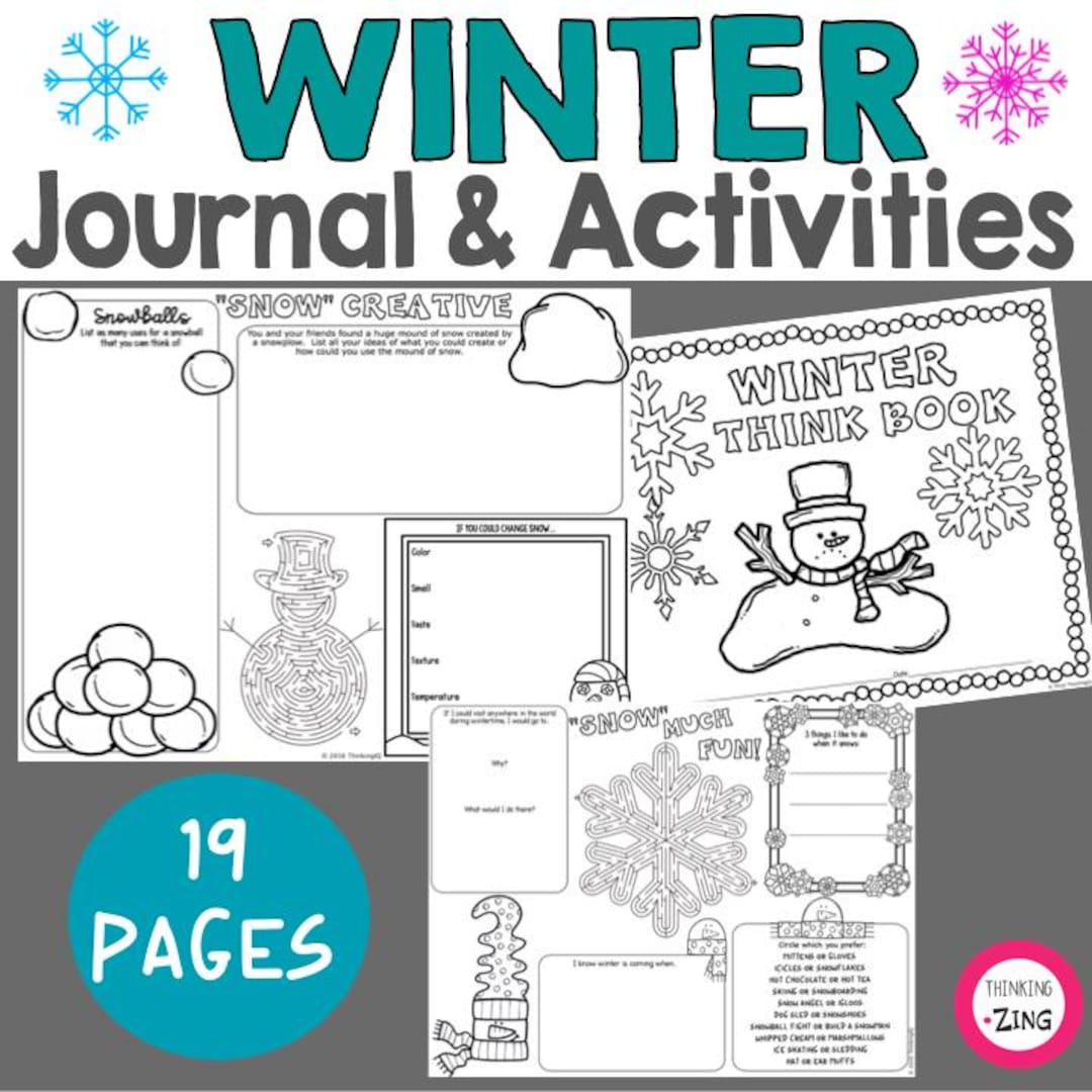 Student Winter Activity Packet, Kids Winter Break Activity Packet ...